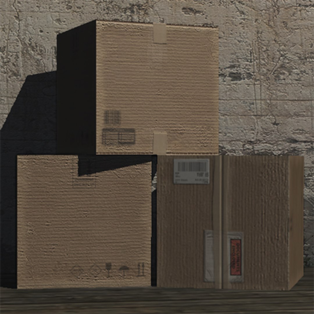 Cardboard Box Prop 3d 3ds