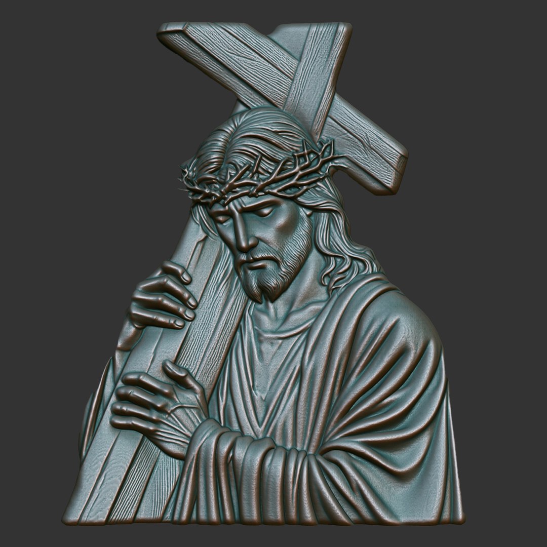 3D Jesus Carrying The Cross Basrelief 05 240608 Model - TurboSquid 2368717