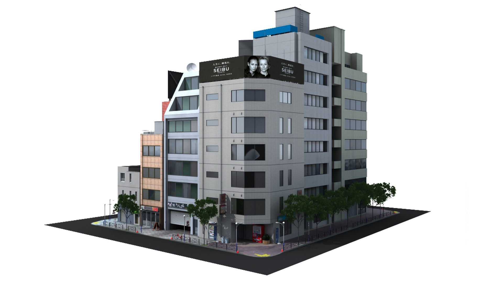 3d Lwo Japan City Block
