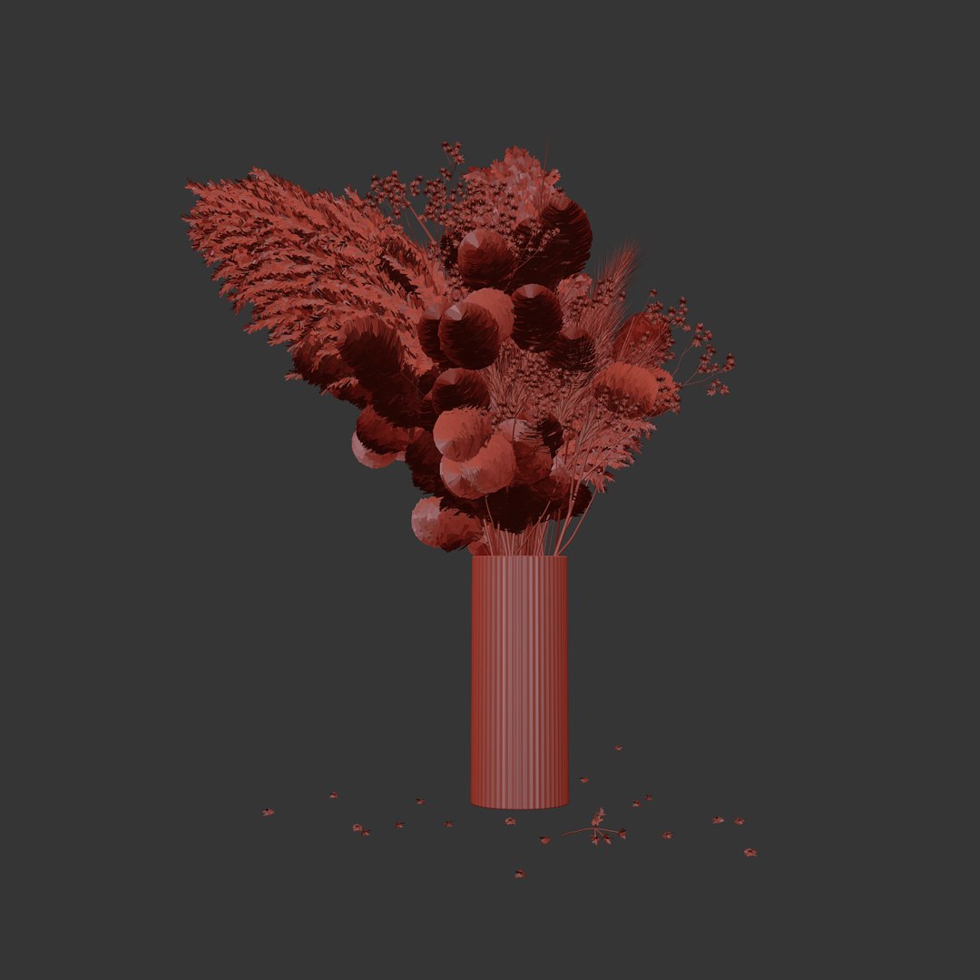 3D Model Dry Flowers In Modern Vase 3 - TurboSquid 1805600