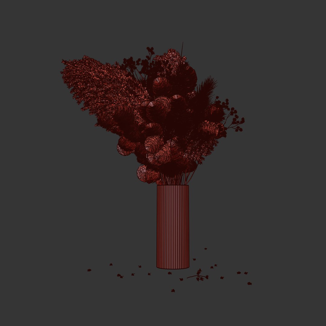 3D Model Dry Flowers In Modern Vase 3 - TurboSquid 1805600