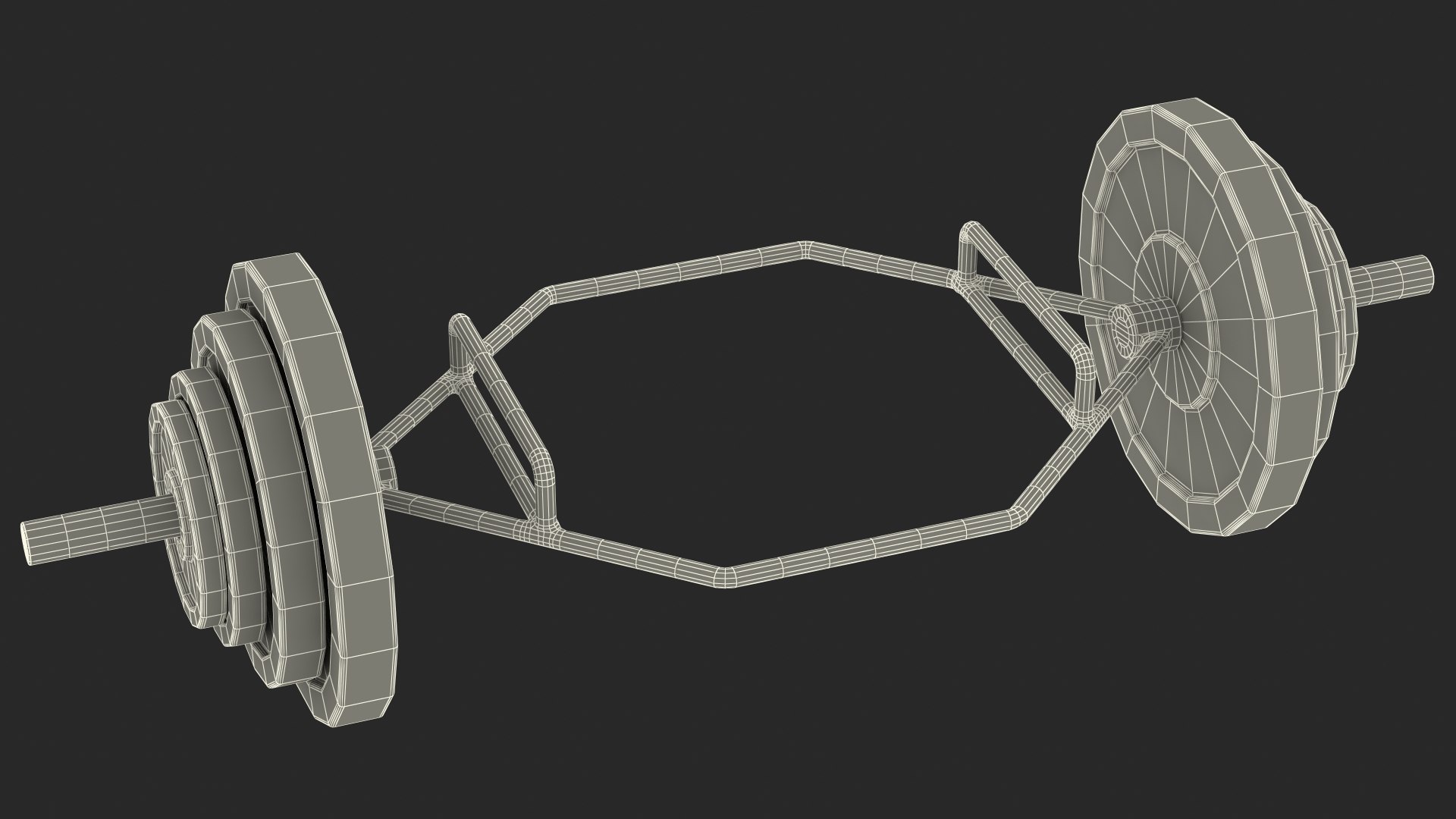 Olympic Hex Weight Lifting Trap Bar with Plates model - TurboSquid 1826113