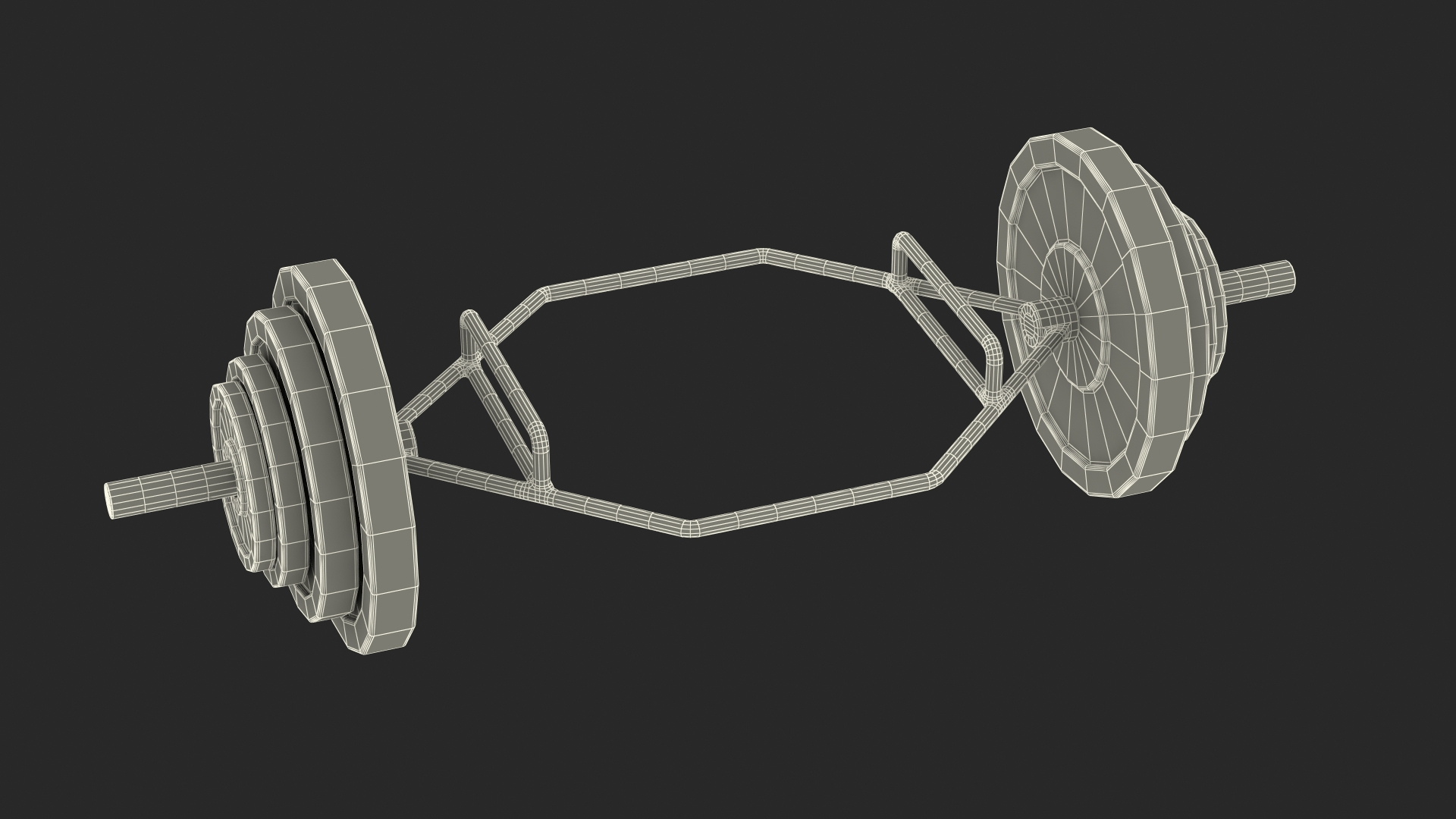 Olympic Hex Weight Lifting Trap Bar With Plates Model - TurboSquid 1826113