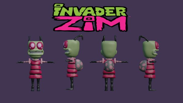 Invader Zim Rigged 3D Model Modelo 3D - TurboSquid 2007738