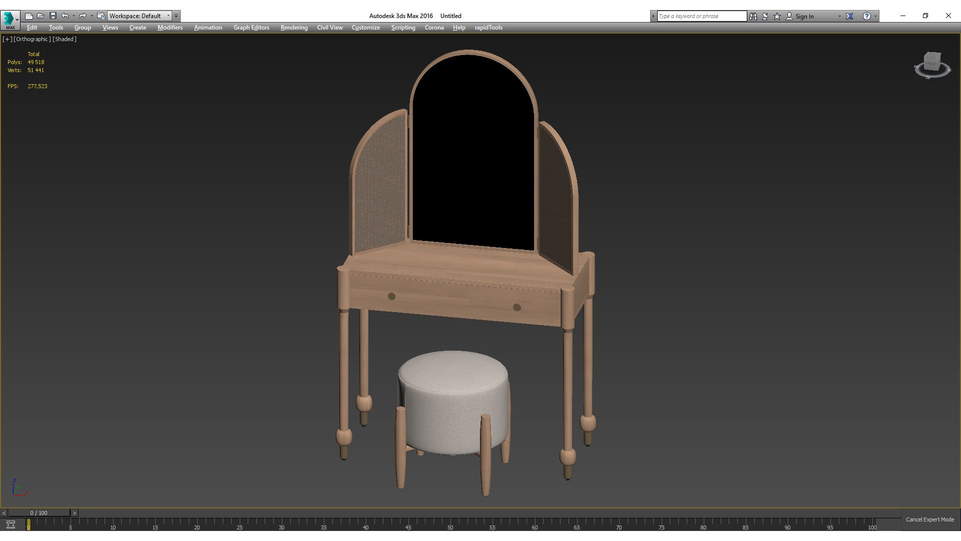 Snelling - Arch Vanity Mirror And Dressing Table 3D Model - TurboSquid ...