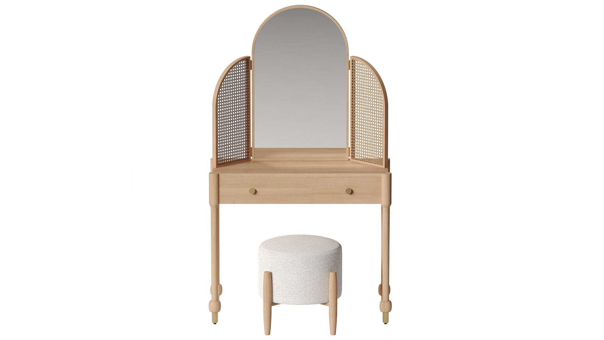 Snelling - Arch Vanity Mirror And Dressing Table 3D Model - TurboSquid 2173031