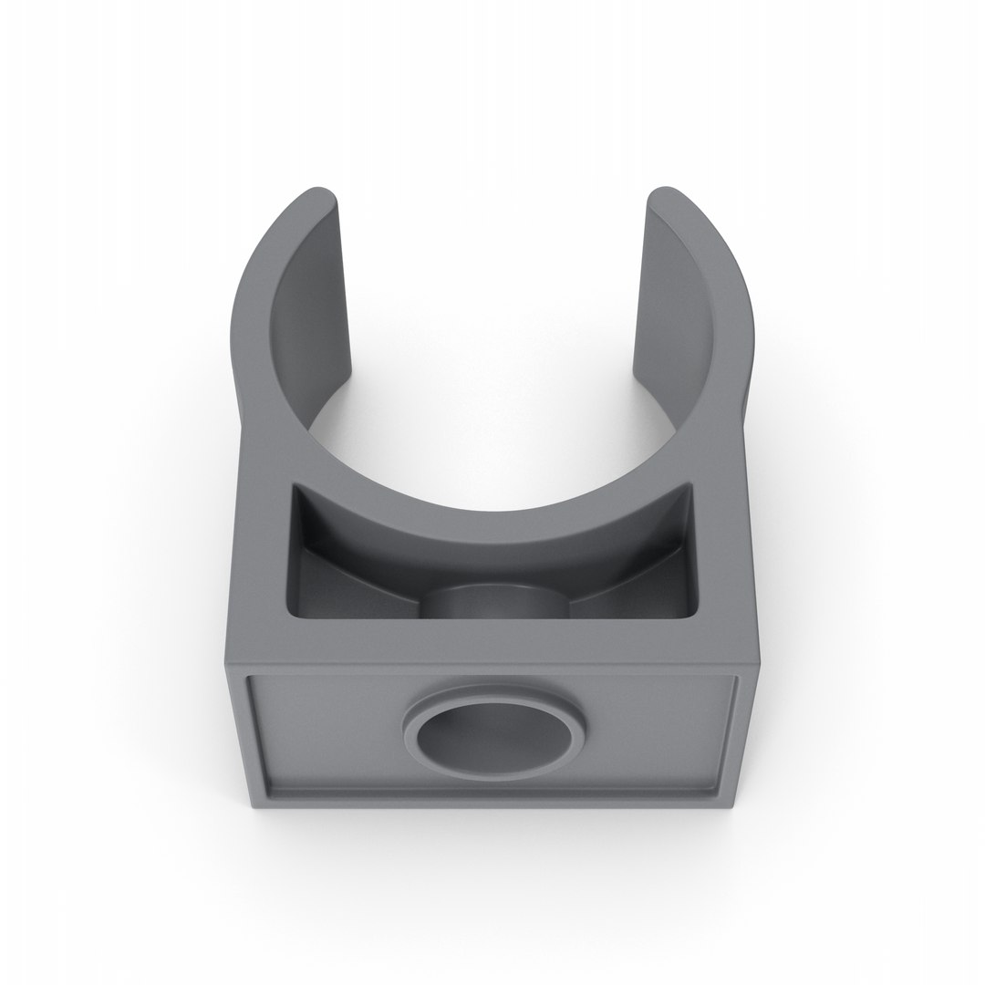 3D Model Grey Plastic Pipe Clamp - TurboSquid 1951184