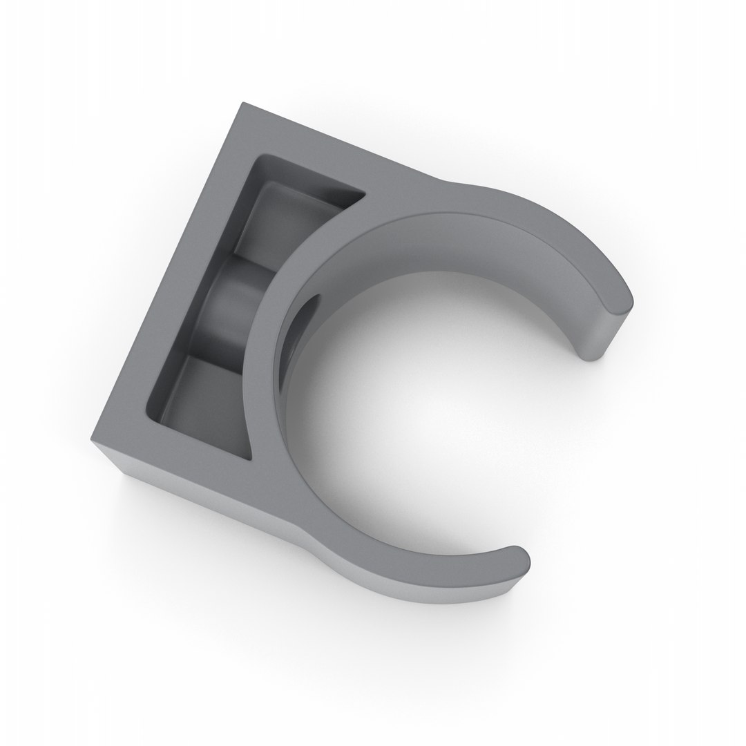 3D Model Grey Plastic Pipe Clamp - TurboSquid 1951184