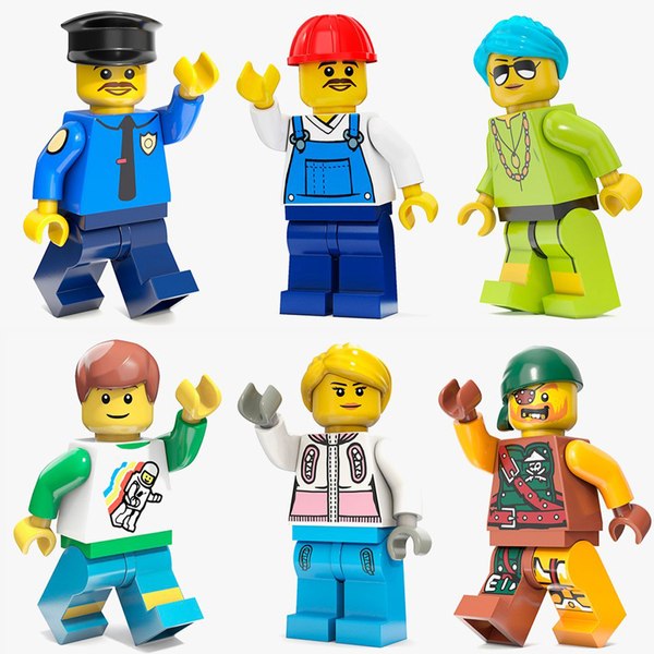 modelo 3d Colección 3 de minifiguras LEGO manipuladas para Maya ...