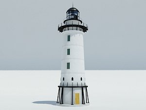 low-poly light tower 3d model