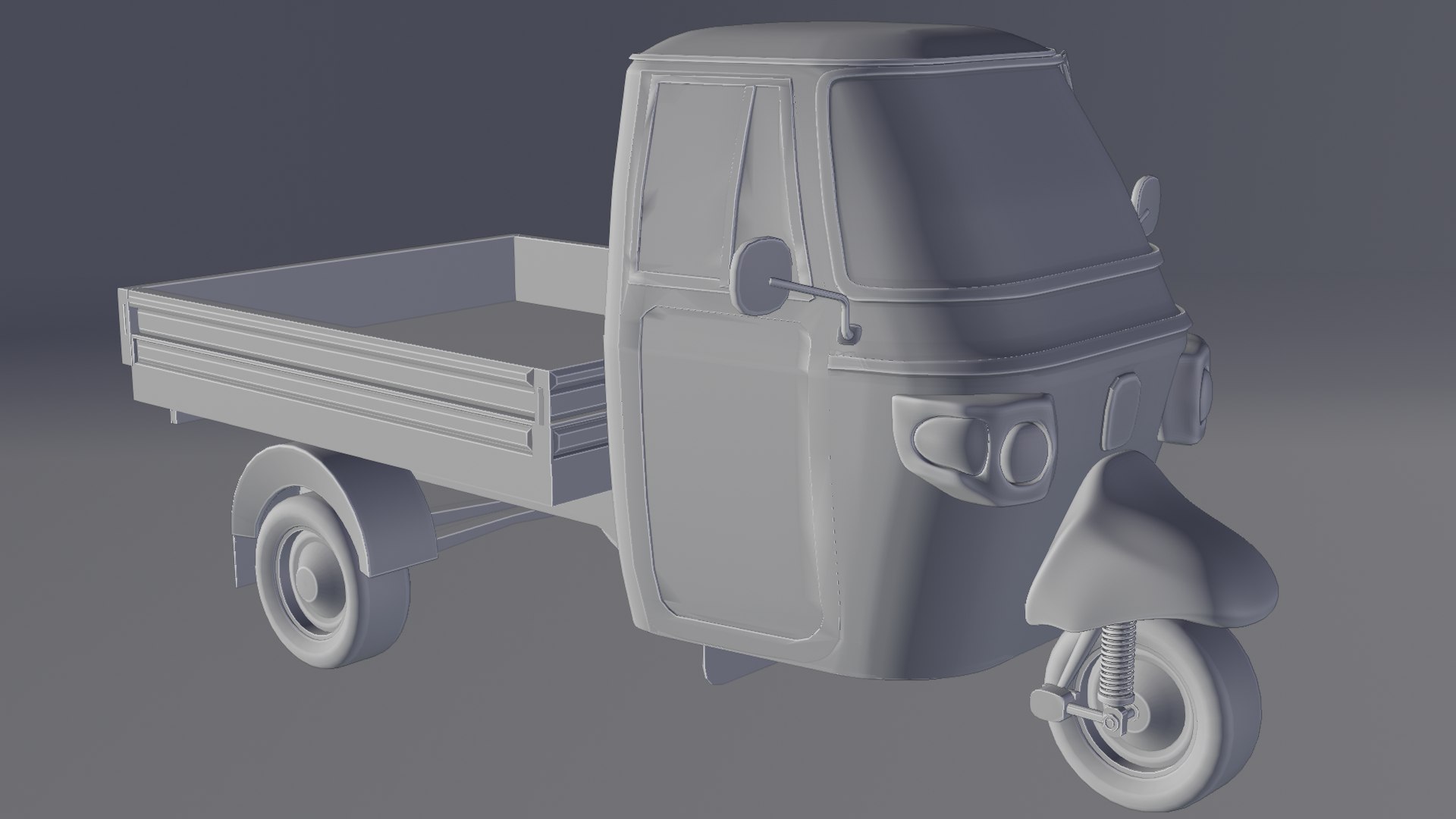 Piaggio Ape 3 Wheel Pickup Realistic 3D Model For VisualizationGames ...