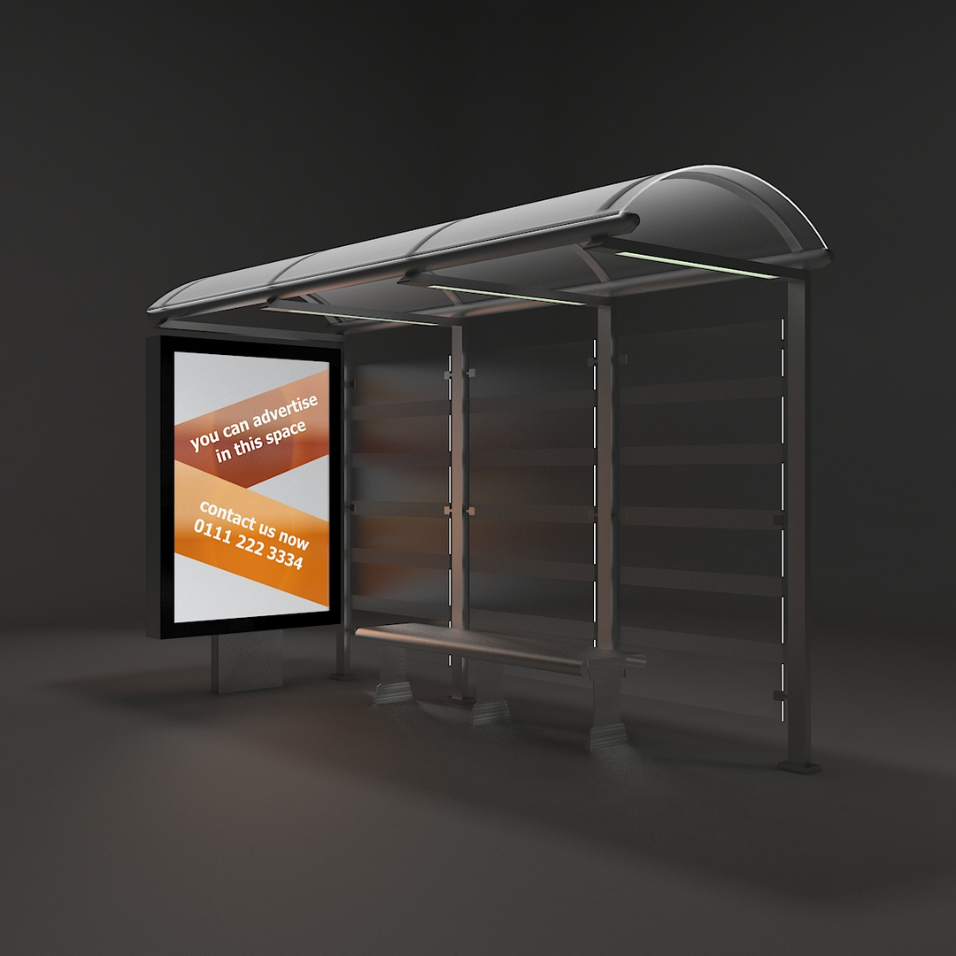 Bus minibus stop model - TurboSquid 1200729