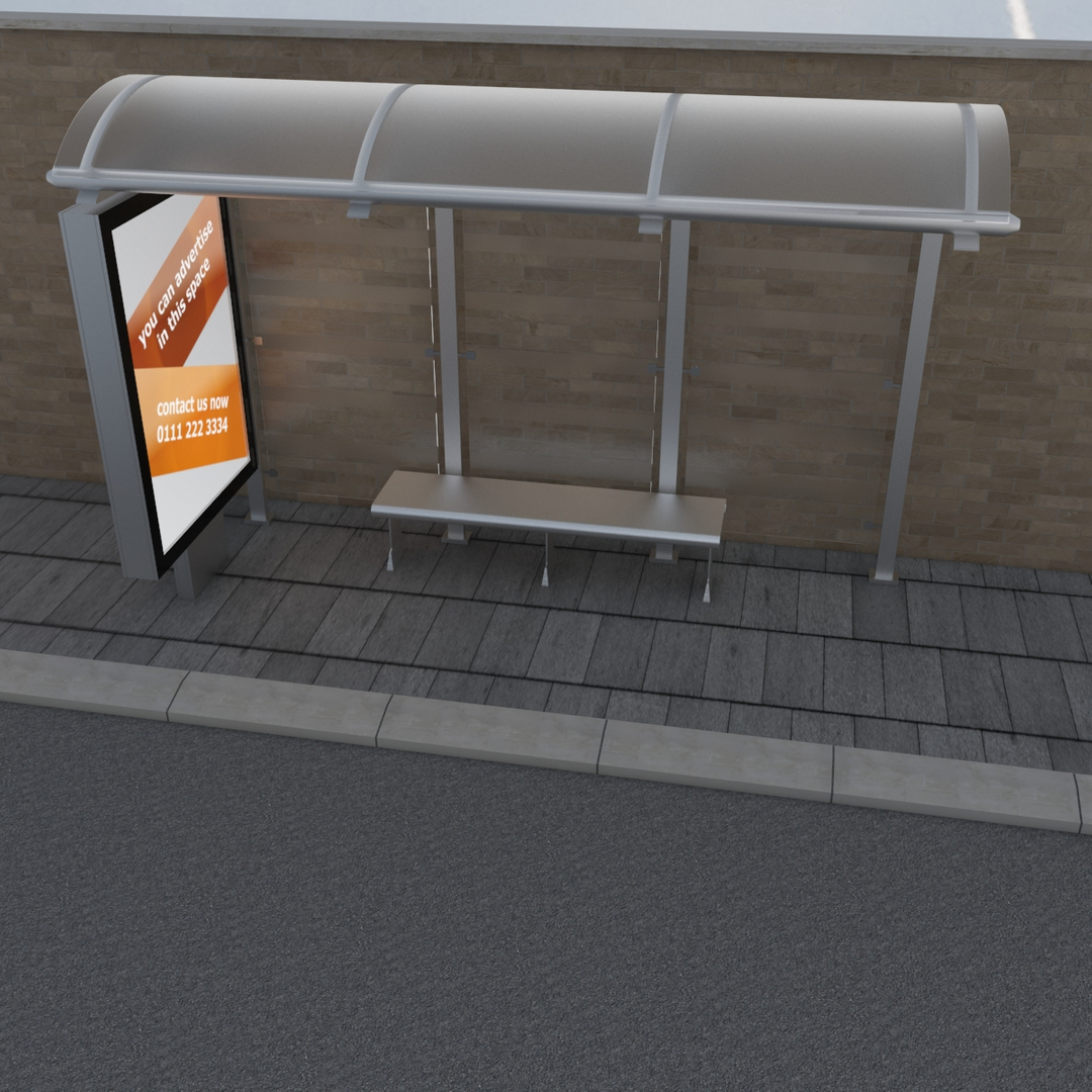 Bus minibus stop model - TurboSquid 1200729
