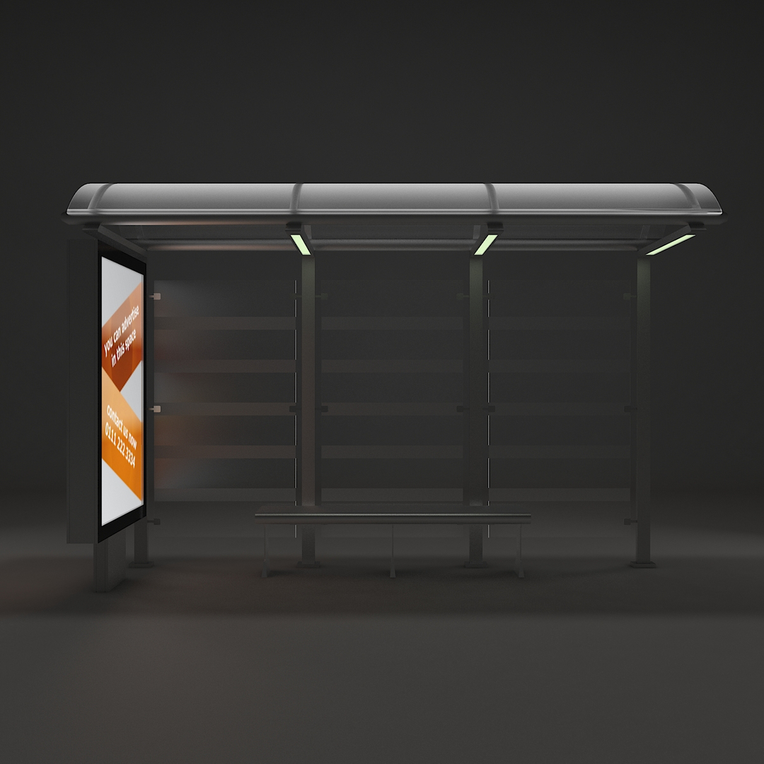 Bus minibus stop model - TurboSquid 1200729