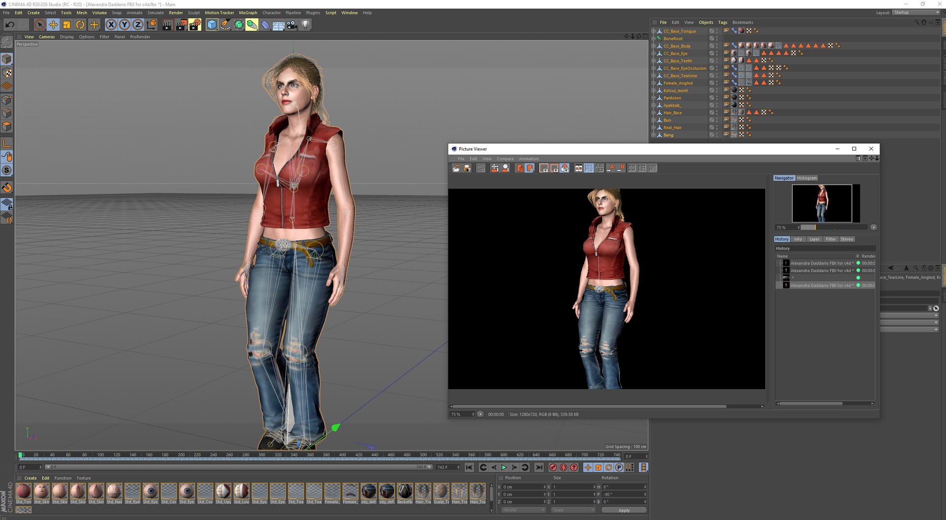 Alexandra Daddario 3D Rigged Model Ready For Animation Model ...