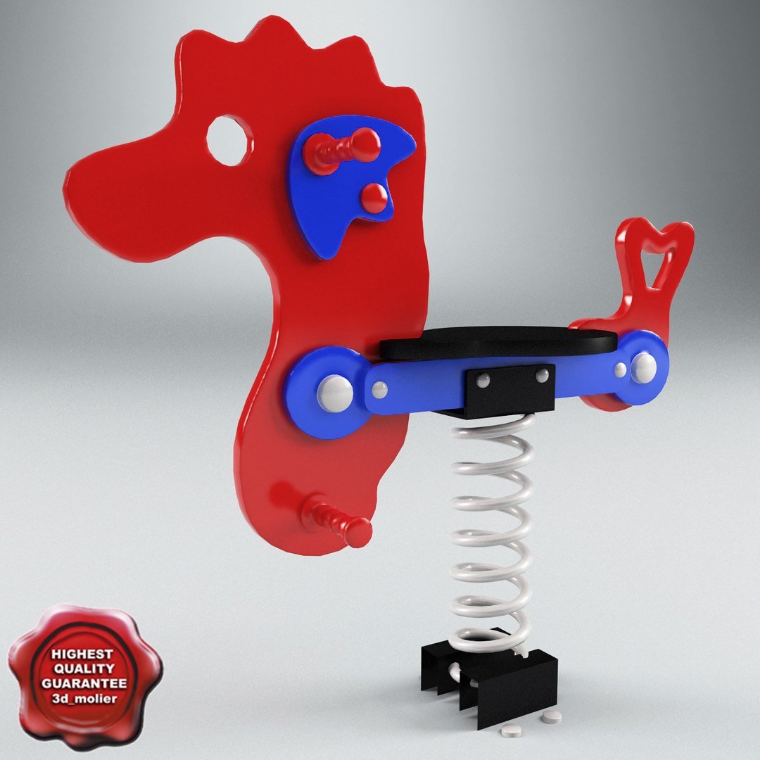 3ds spring swing seahorse