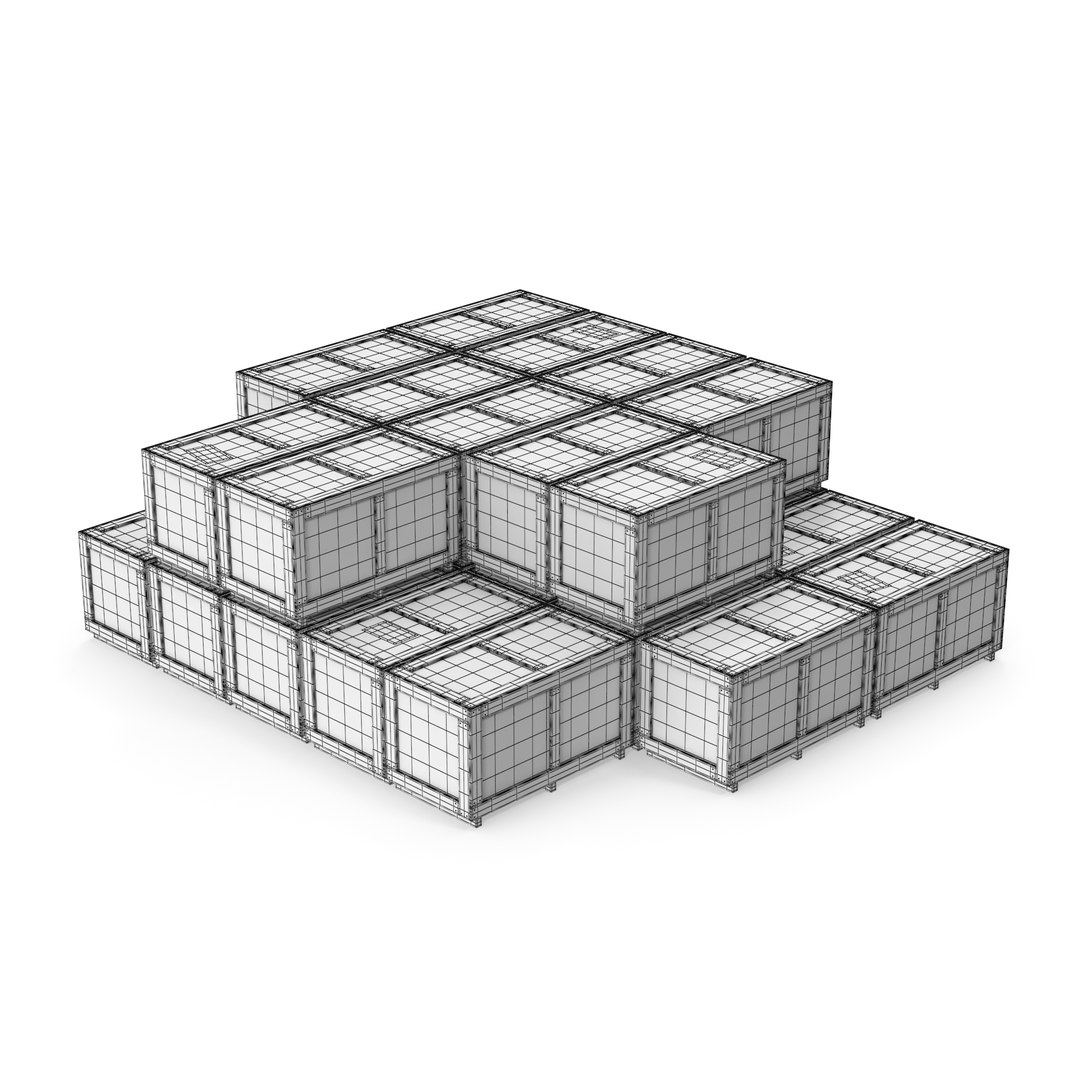 Stack Of Cargo Crate Boxes 3D model - TurboSquid 1994963