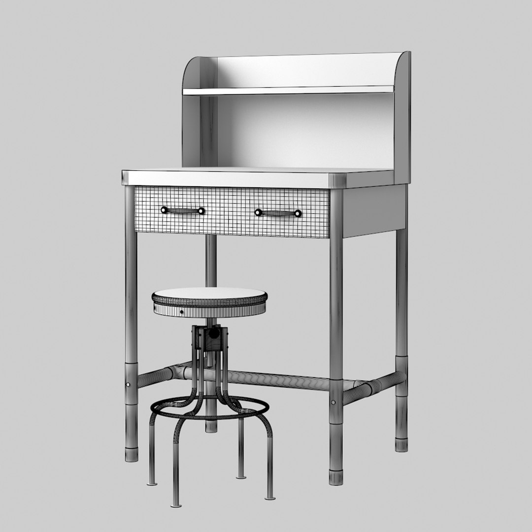 Vintage Apothecary Writing Desk 3D Model - TurboSquid 1779116