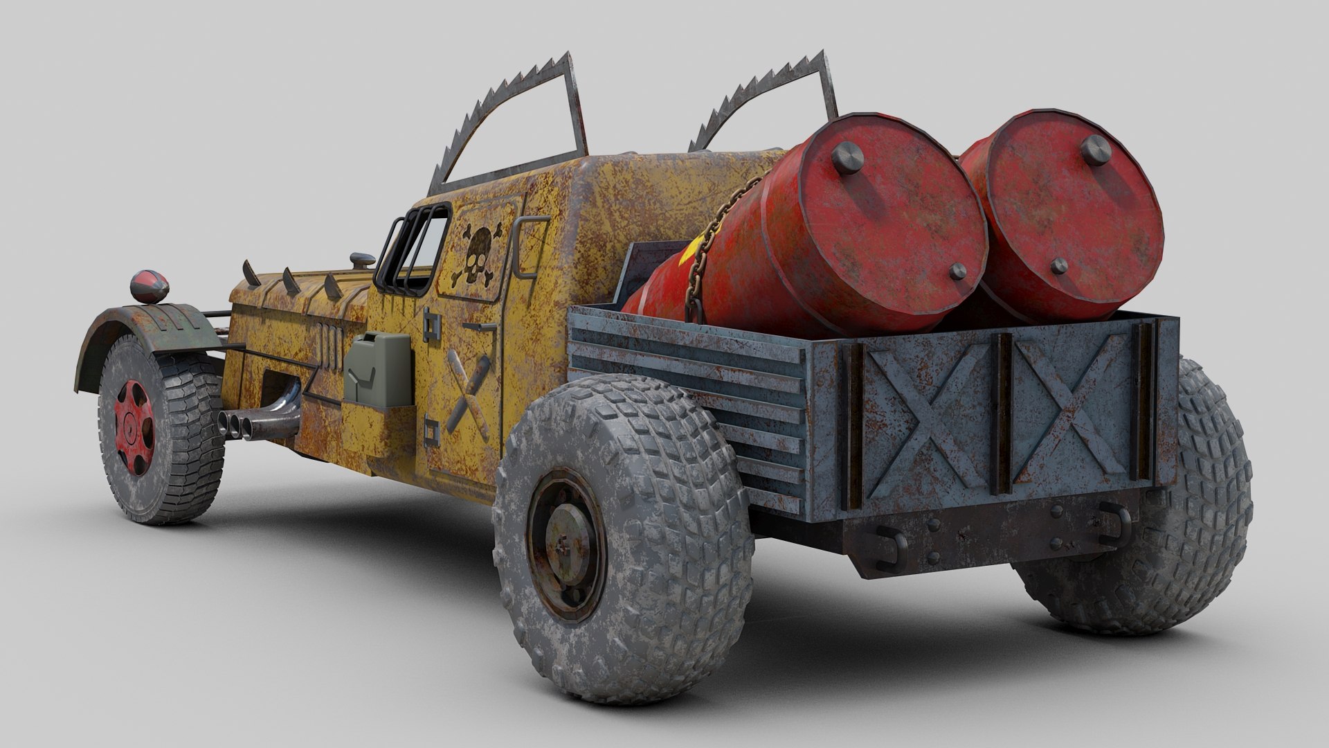 3D Fictional Post Apocalyptic Hot Rod Model - TurboSquid 1598986