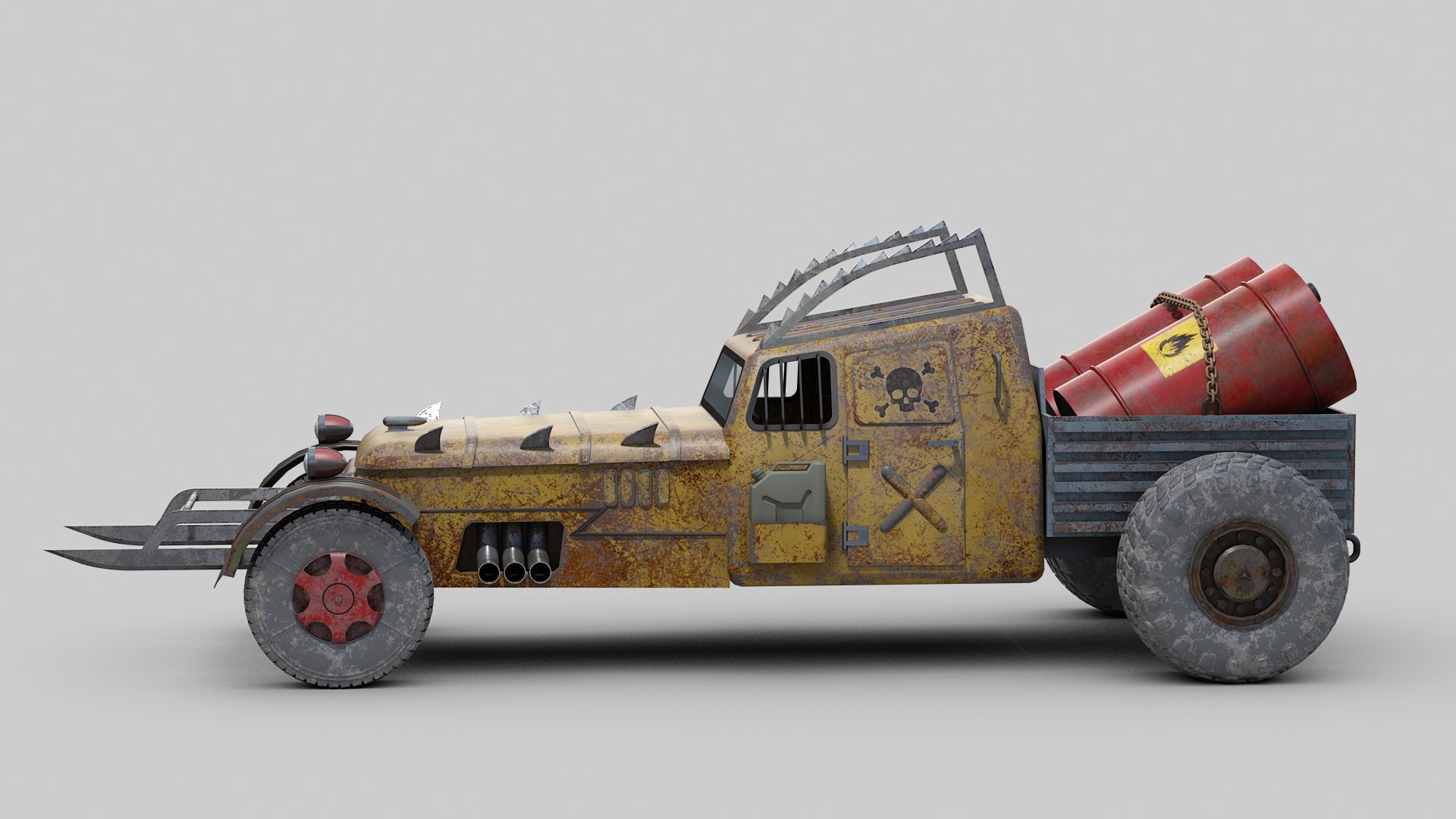 3D Fictional Post Apocalyptic Hot Rod Model - TurboSquid 1598986
