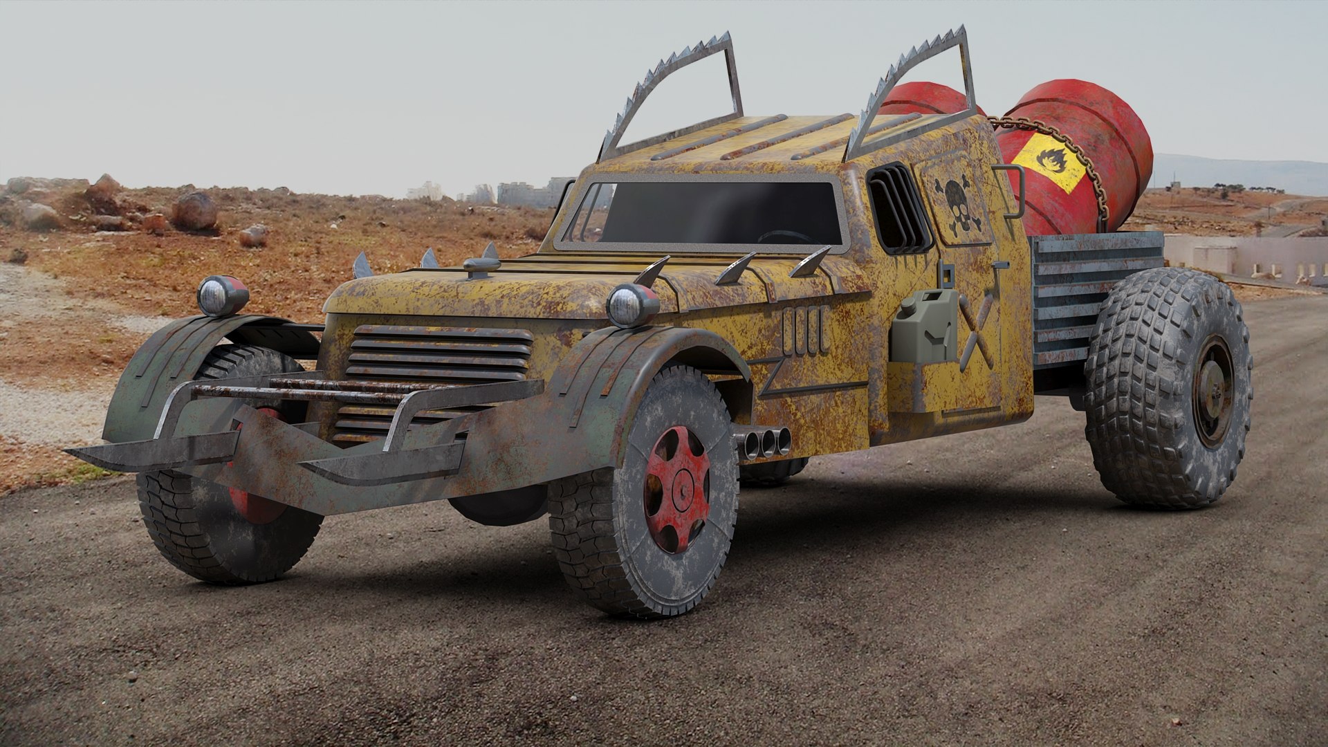 3D Fictional Post Apocalyptic Hot Rod Model - TurboSquid 1598986
