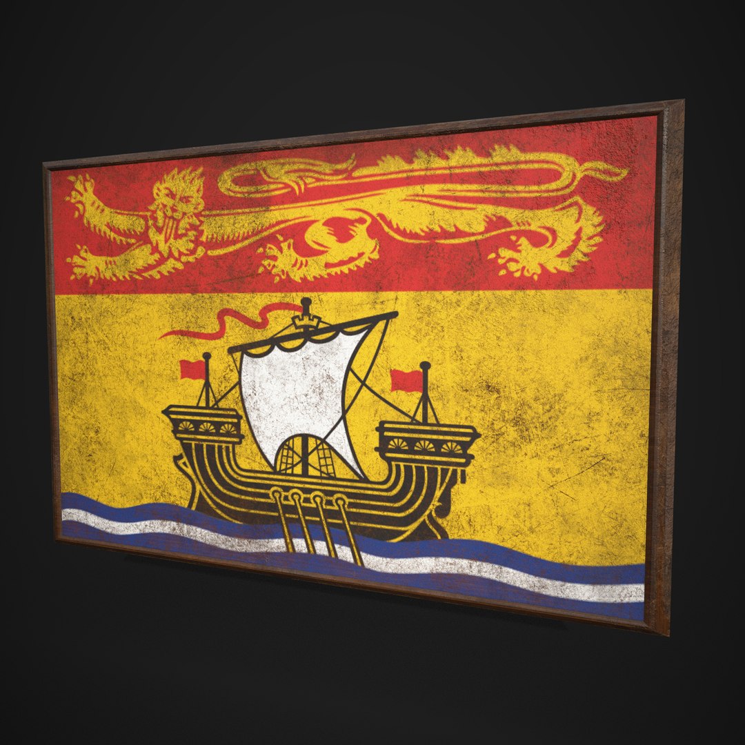 3D Old Picture Frame With Brunswick And Luneburg Flag - Game Ready PBR ...