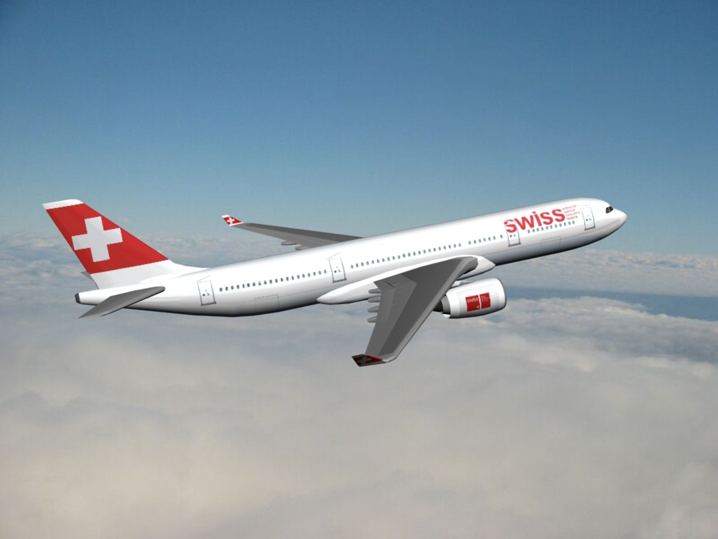 A350-800 Swiss 3d Model