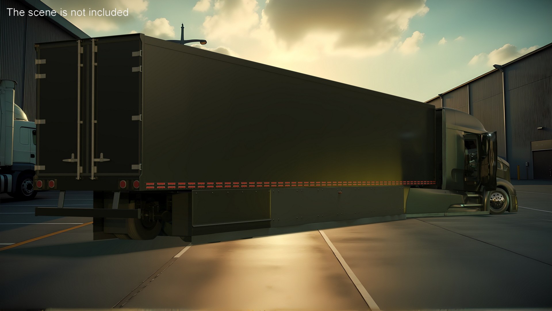 Futuristic Heavy Duty Truck With Trailer Black 3D Model - TurboSquid ...