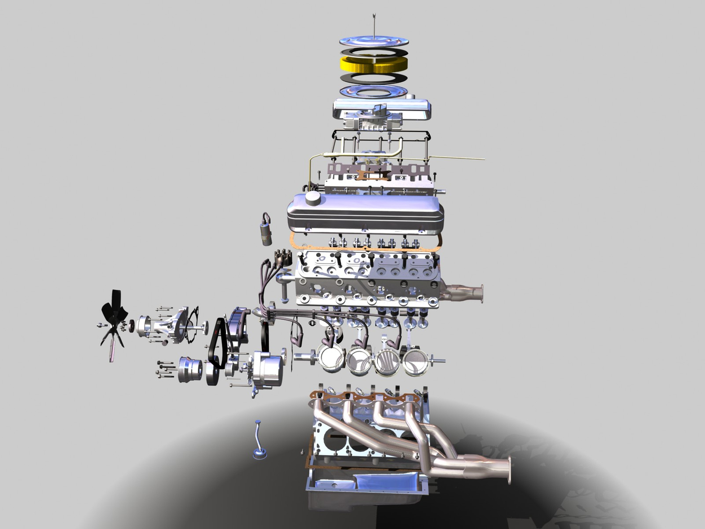 3d Model V8 Engine 5 Fx