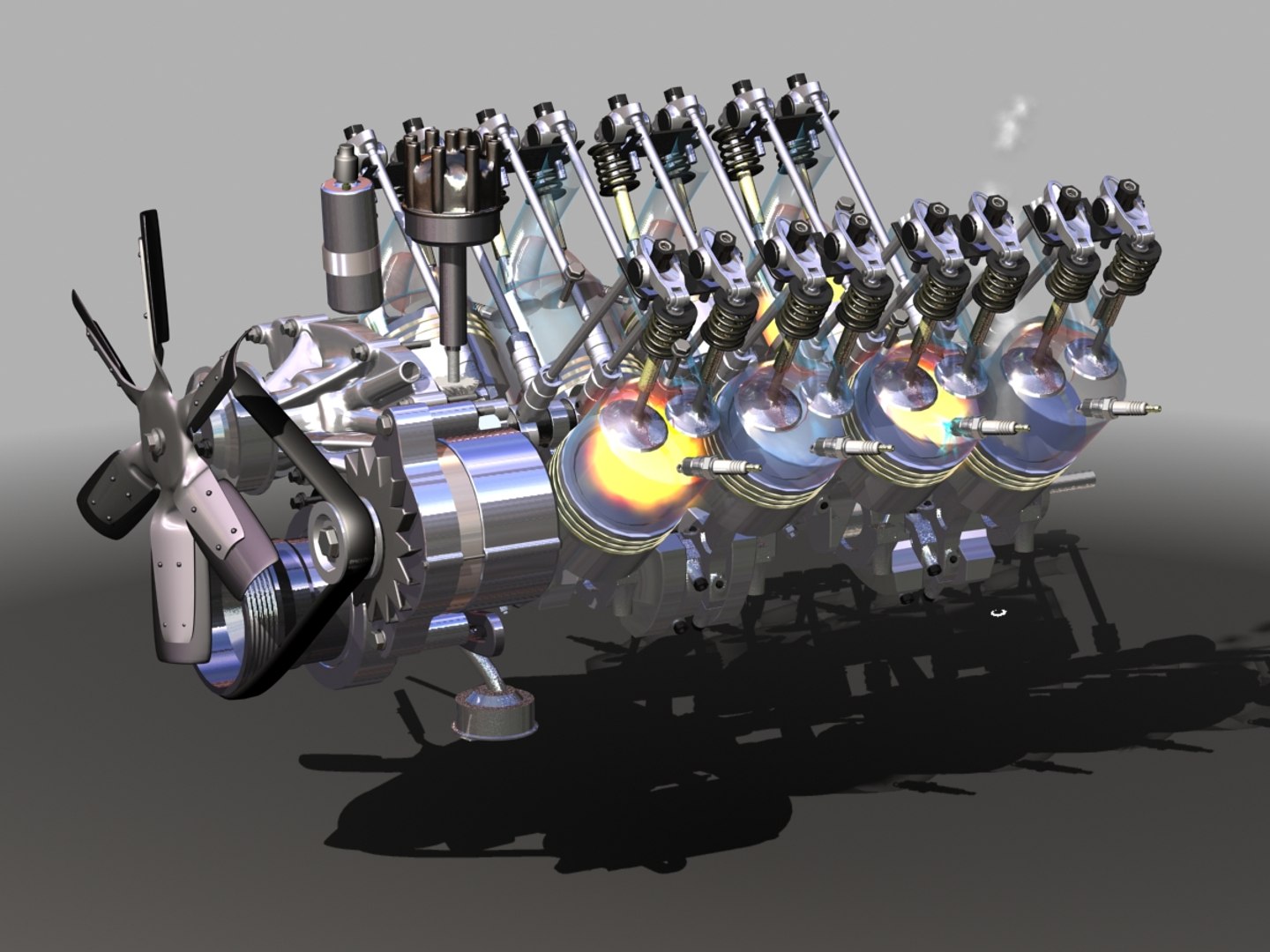 3d Model V8 Engine 5 Fx