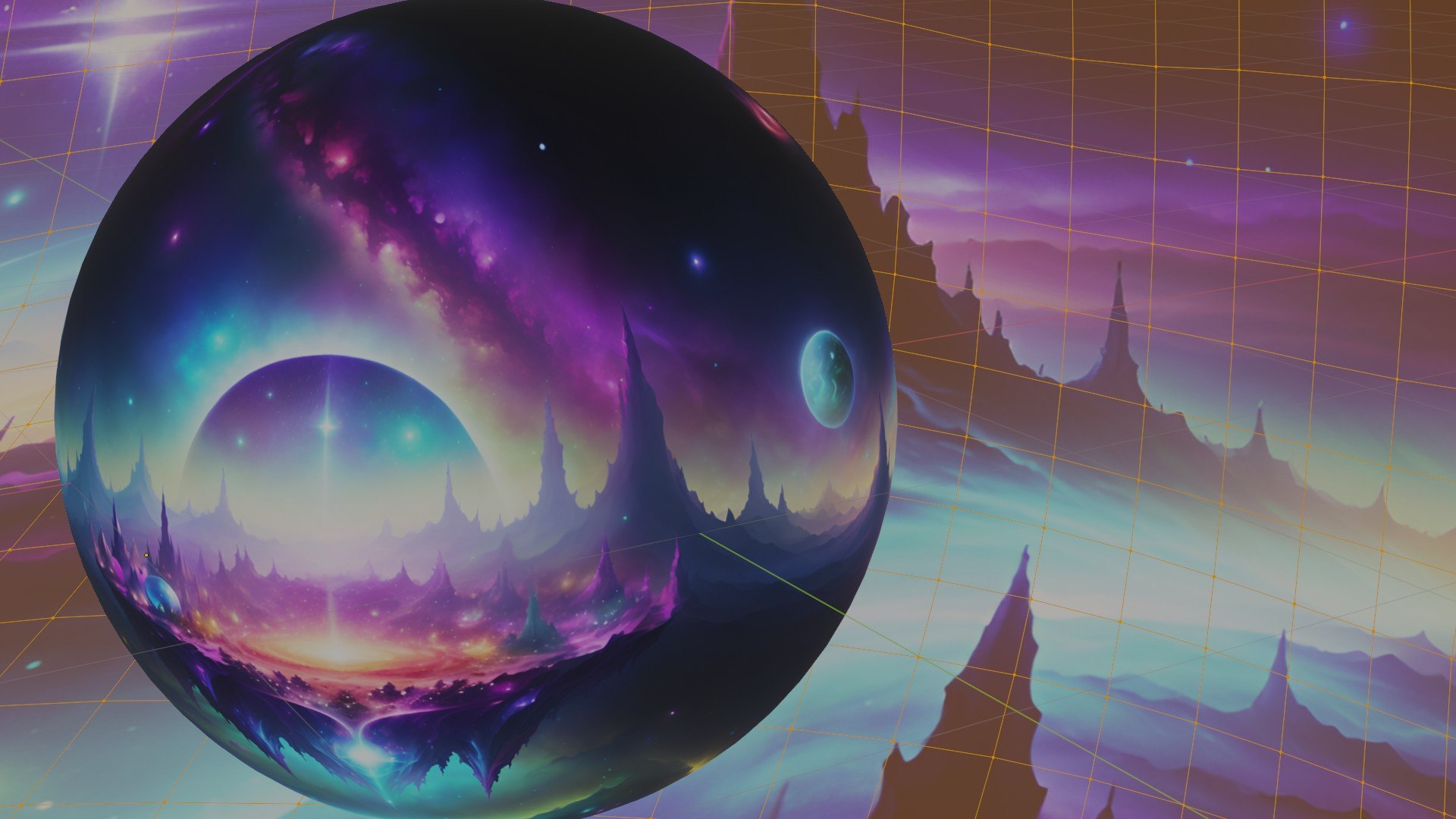 Panoramic Sky SET - Celestial Odyssey Environment Sky 04 - 3D mesh and ...