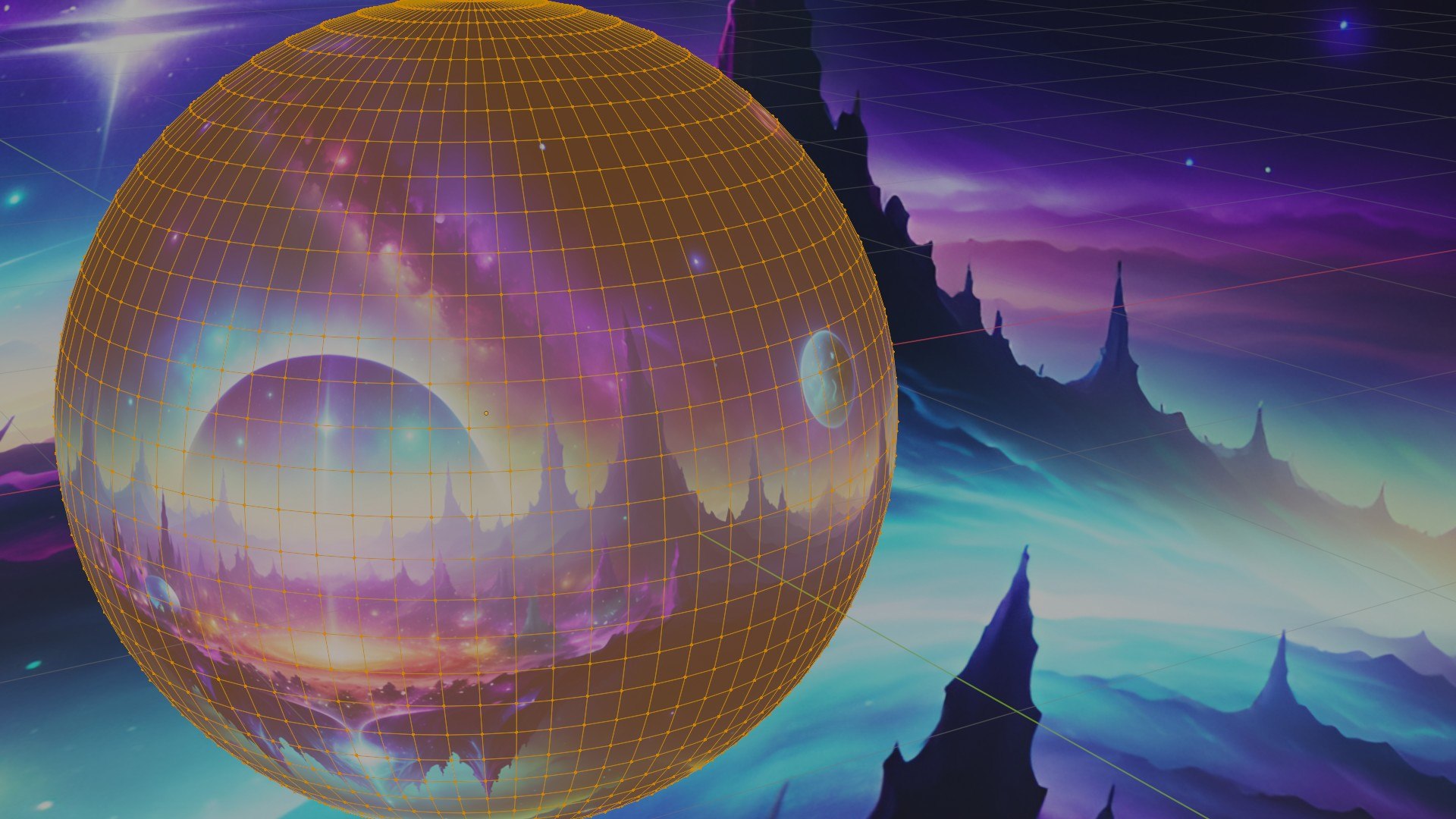 Panoramic Sky SET - Celestial Odyssey Environment Sky 04 - 3D mesh and ...
