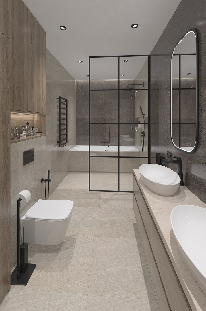 3D Wonderful bathroom with a shower model - TurboSquid 2170449