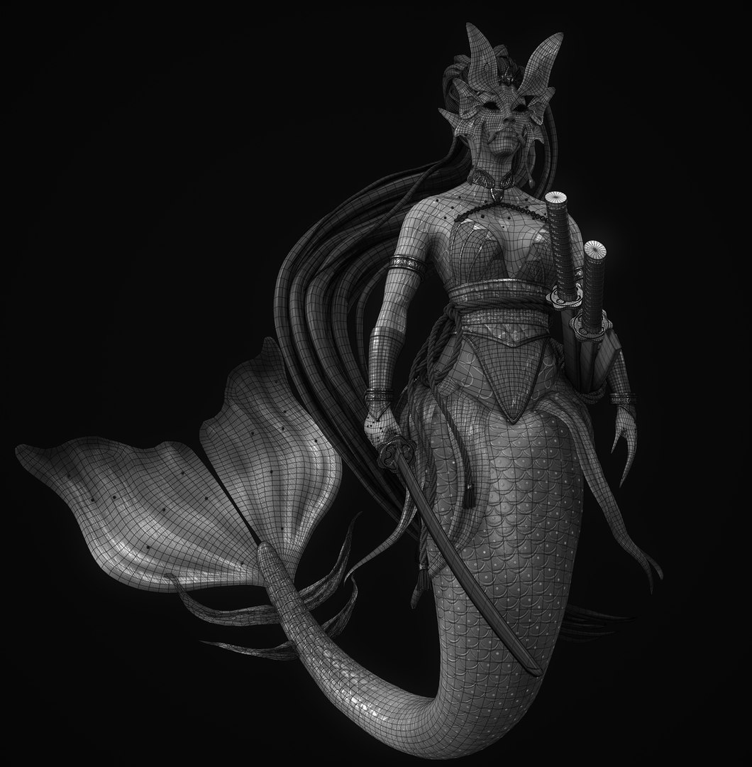 Mermaid 3D Model Low Poly 3D Model - TurboSquid 2234124