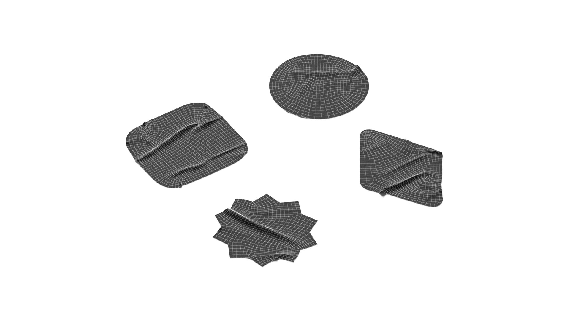 3D Adhesive Sticker Tape Set - Round Square Rhombus Star 4 Scotch Shape ...