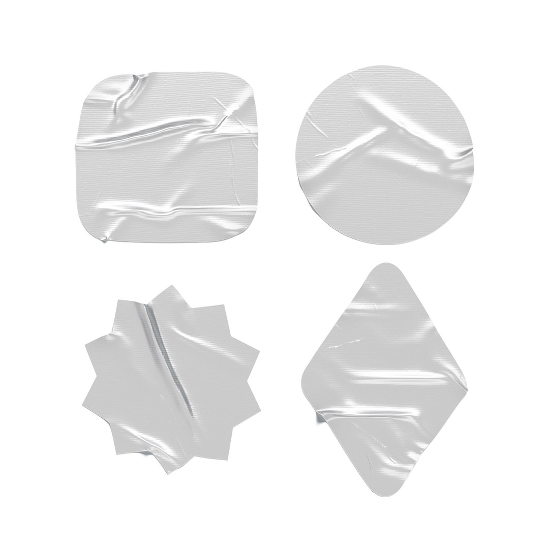 3D Adhesive Sticker Tape Set - Round Square Rhombus Star 4 Scotch Shape ...