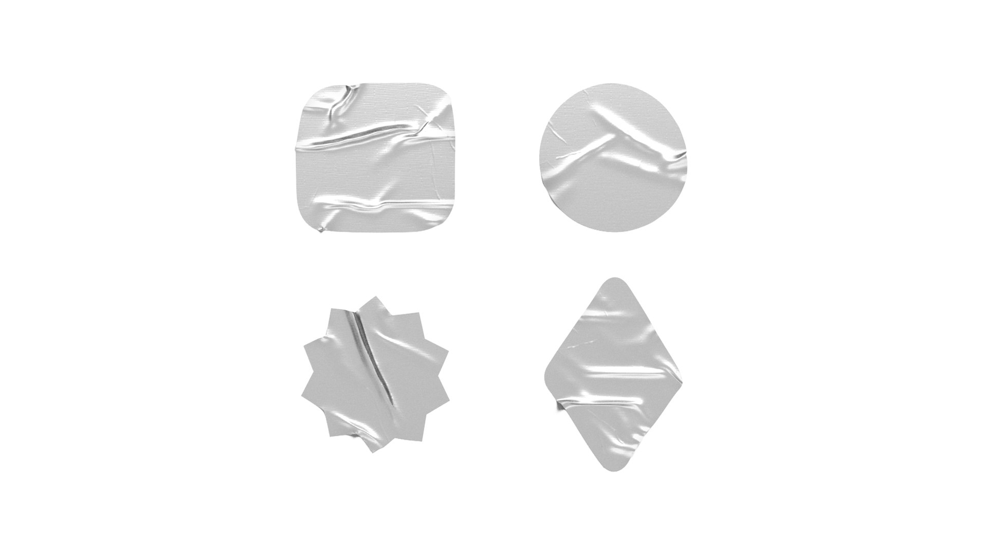 3D Adhesive Sticker Tape Set - Round Square Rhombus Star 4 Scotch Shape ...