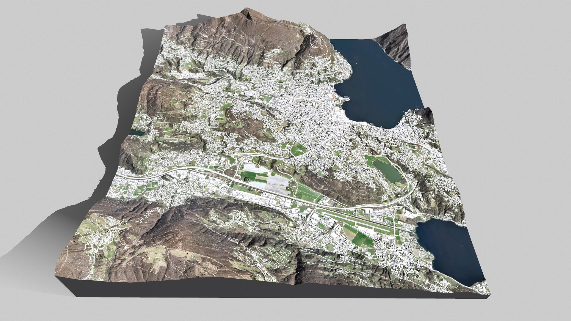 3D Cityscape Lugano Switzerland model - TurboSquid 2058498