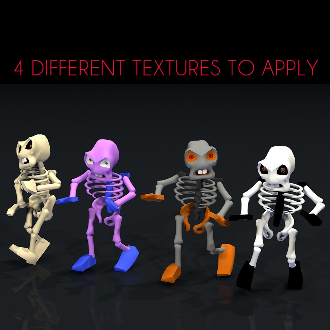 Toon Skeleton Rigged Cartoon 3d Dxf