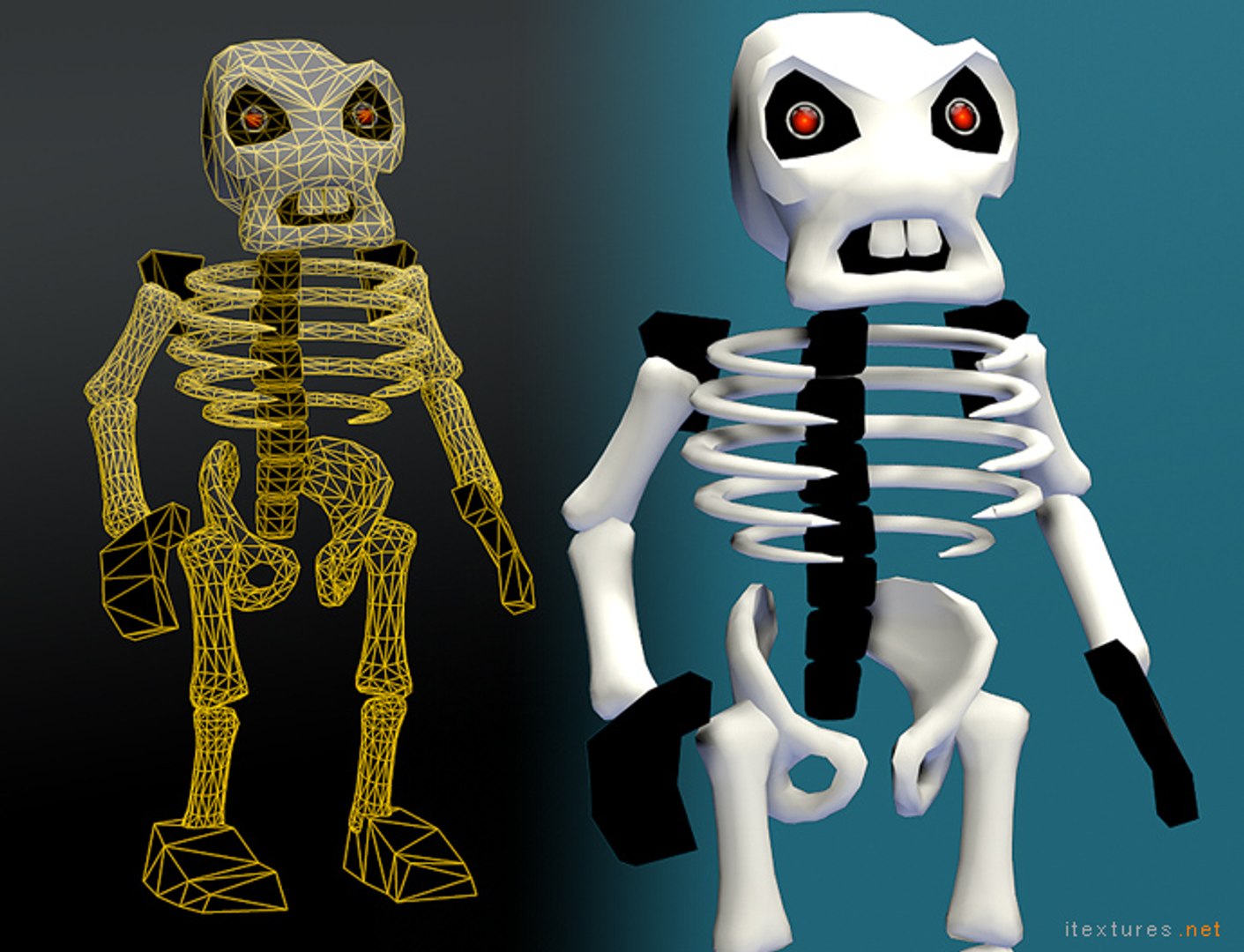 Toon Skeleton Rigged Cartoon 3d Dxf