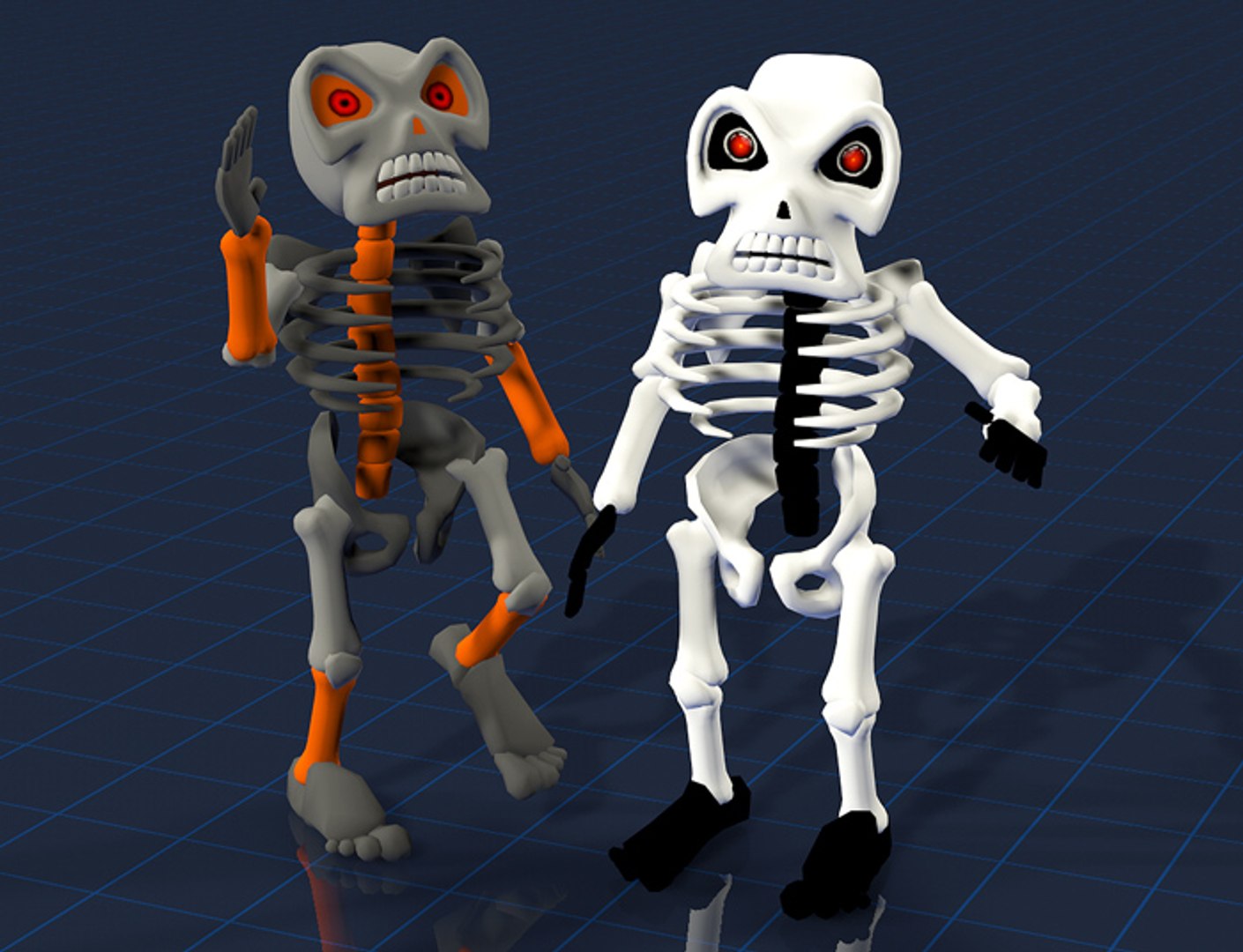 Toon Skeleton Rigged Cartoon 3d Dxf