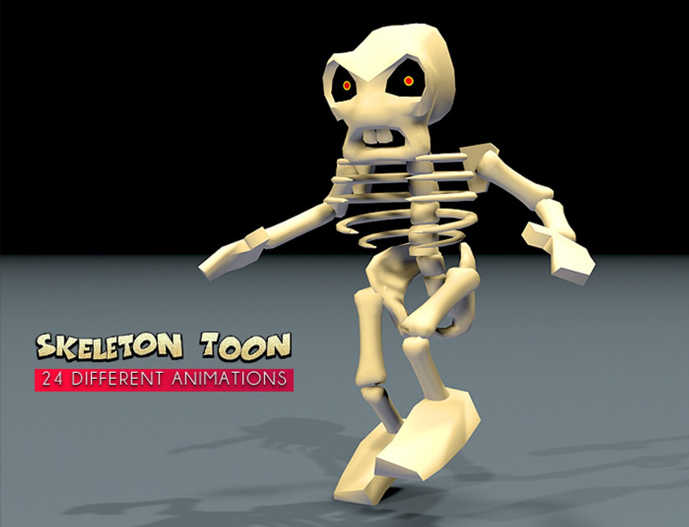 Toon Skeleton Rigged Cartoon 3d Dxf