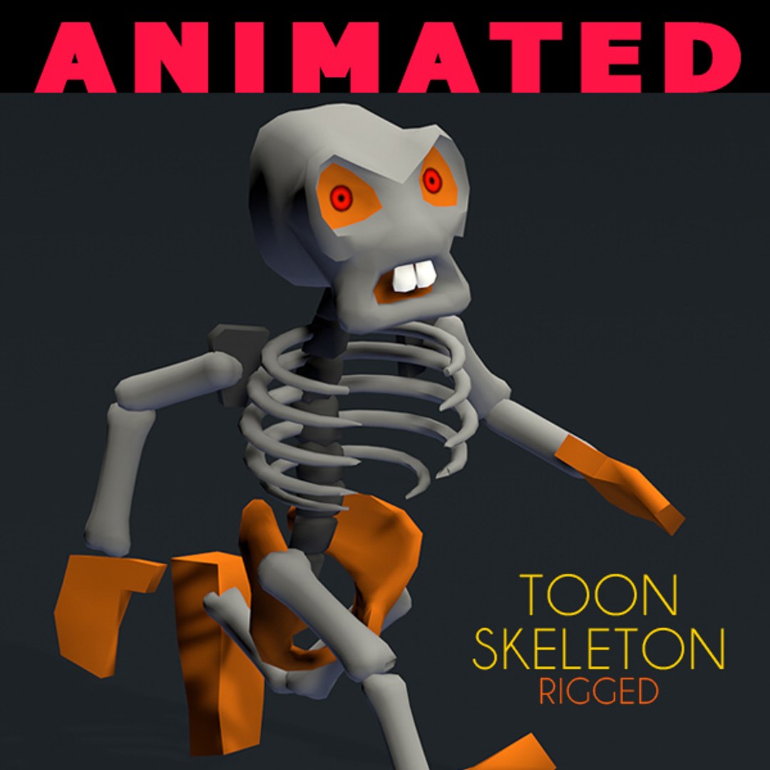 Toon Skeleton Rigged Cartoon 3d Dxf