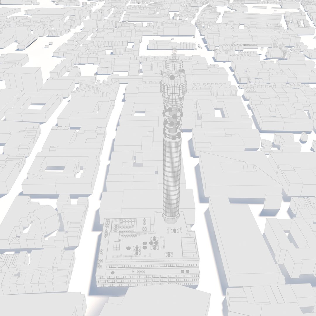 BT Tower And Environment 3D Model - TurboSquid 1721586