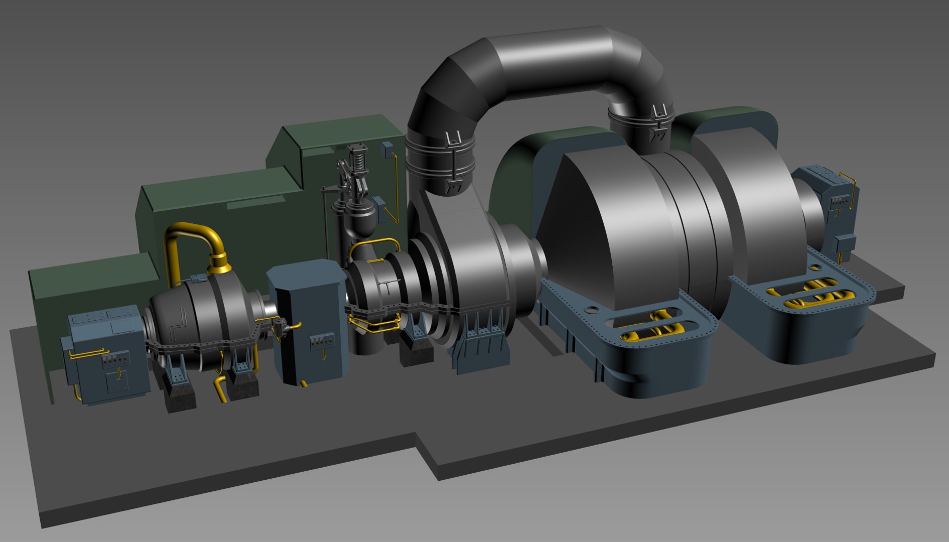 Steam Turbine 3D Model - TurboSquid 1149386