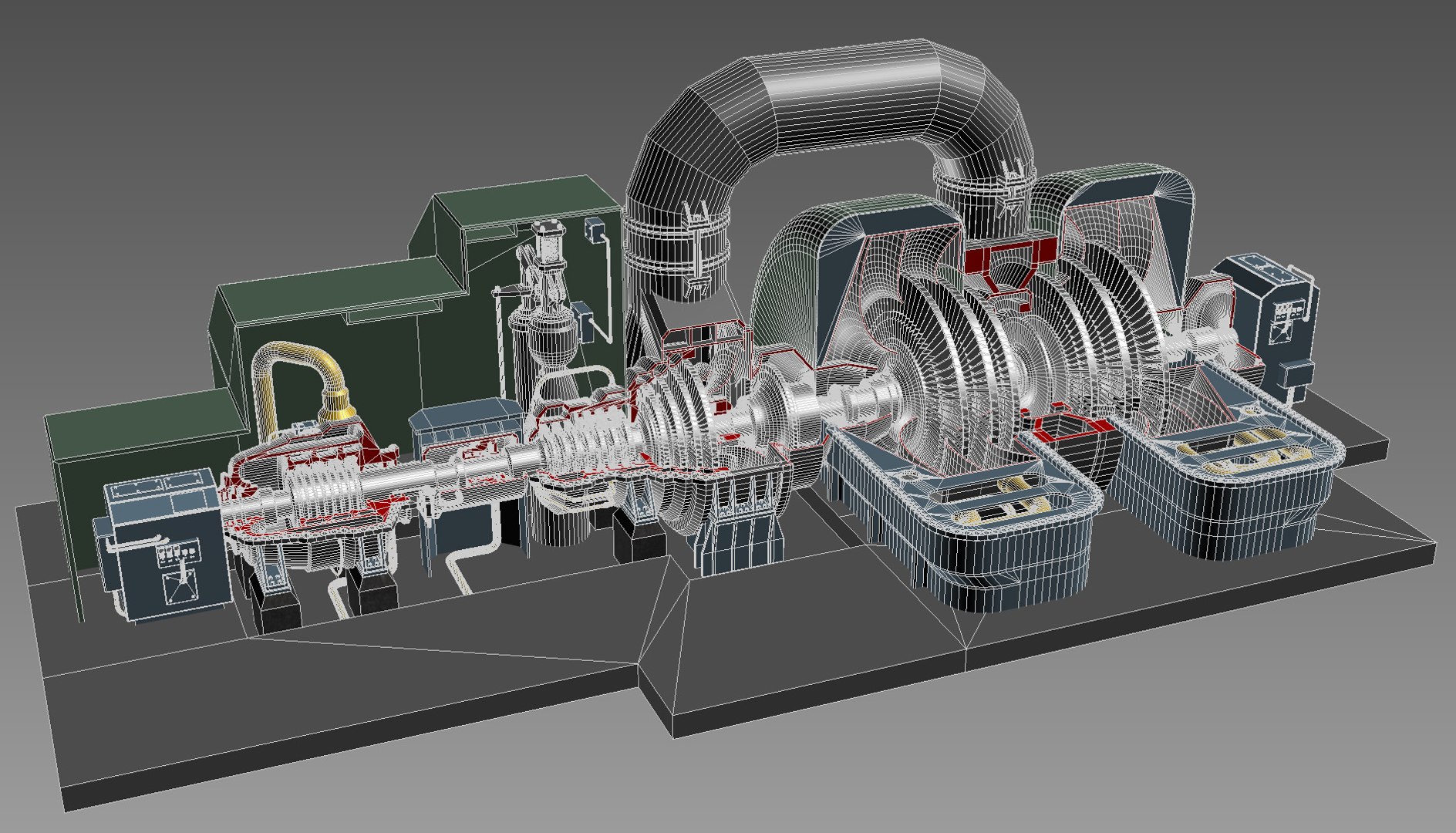 Steam Turbine 3D Model - TurboSquid 1149386