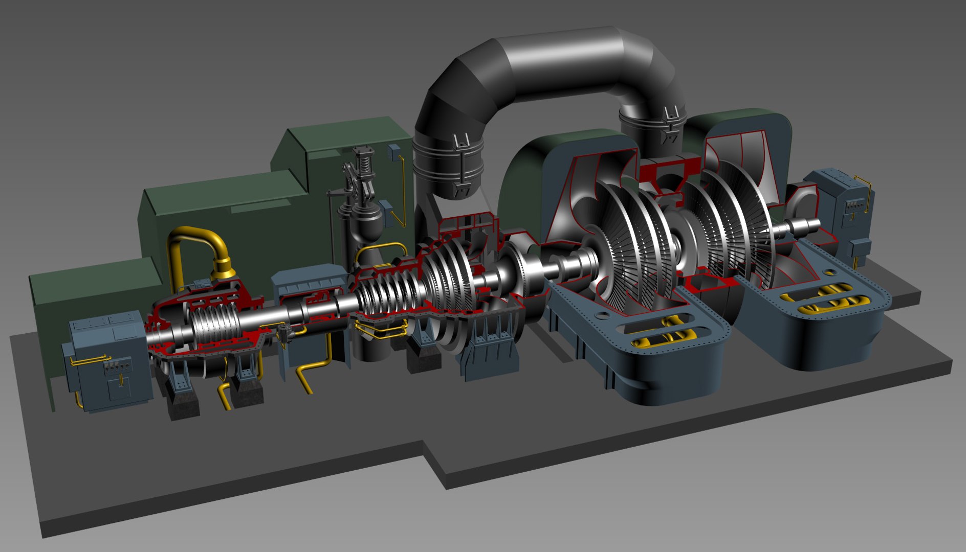 Steam Turbine 3D Model - TurboSquid 1149386