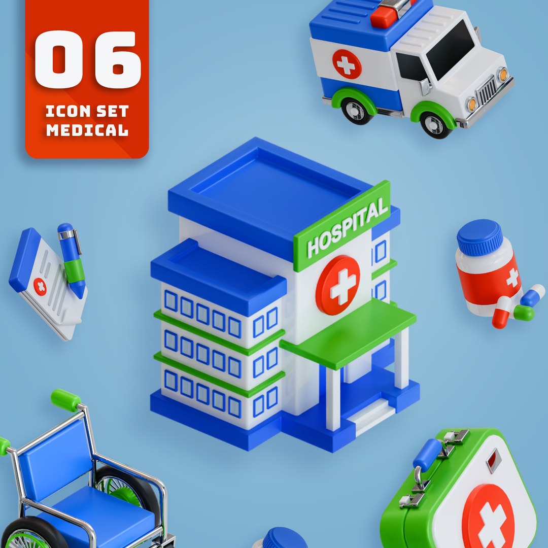 Icon Set Of Medical And Health 3D Model - TurboSquid 2349639