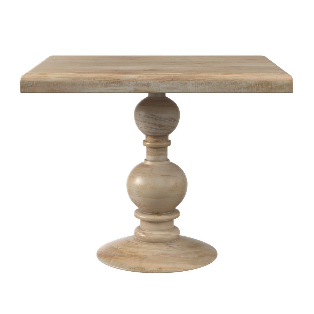 3D Square Wood Dining Table - TurboSquid 2120343