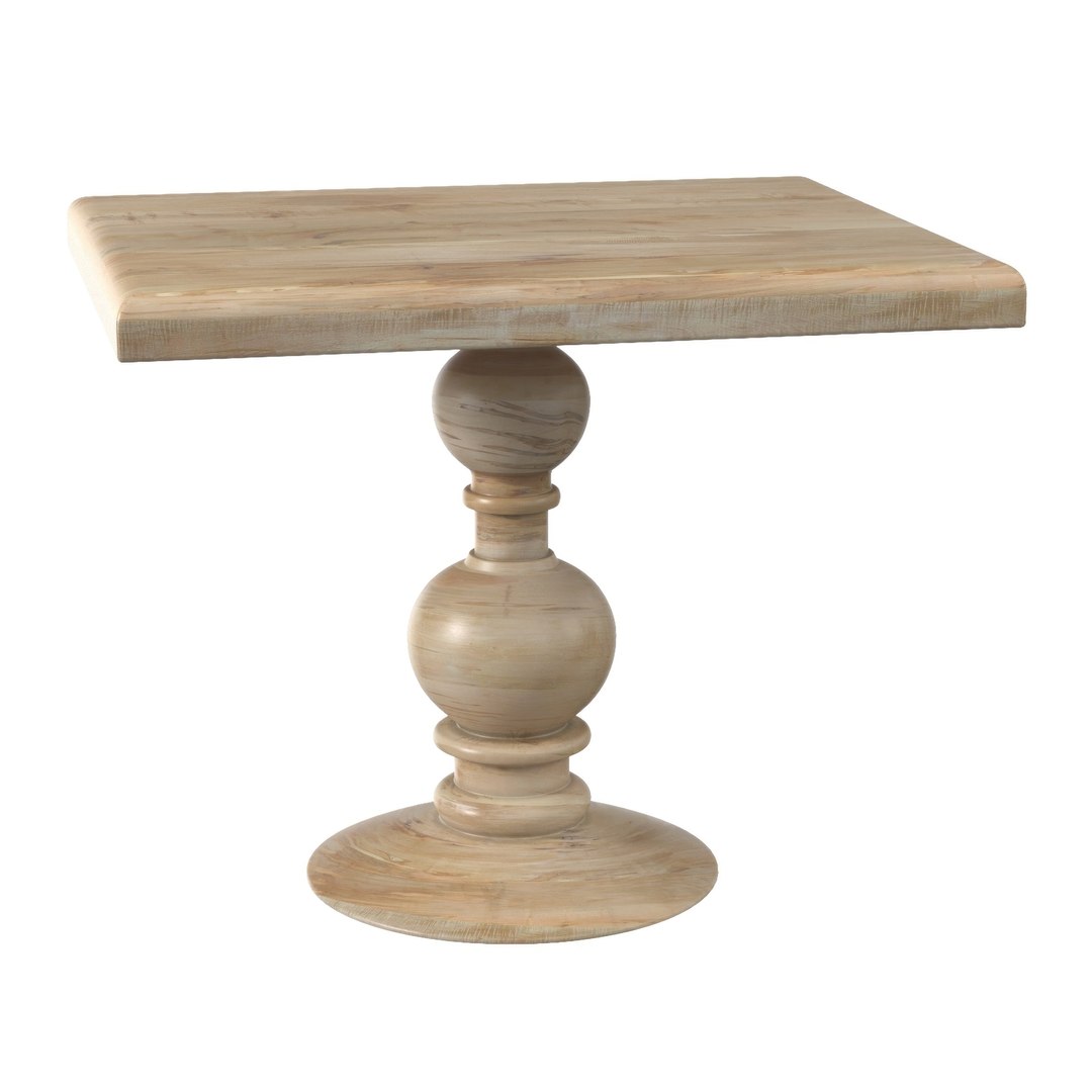 3D Square Wood Dining Table - TurboSquid 2120343
